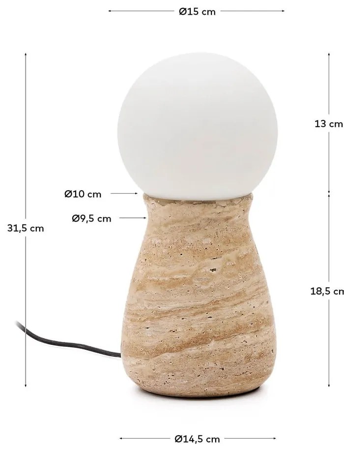 Béžová stolní lampa (výška 31,5 cm) Okeni – Kave Home