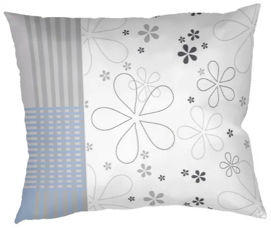 Dadka Povlečení flanel Flér šedomodrá  240x220, 2x70x90 cm