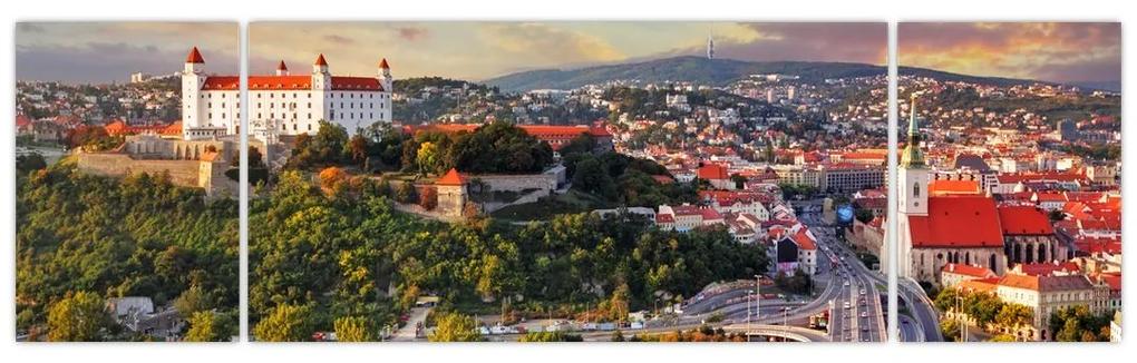 Obraz - Panorama Bratislavy, Slovensko (170x50 cm)