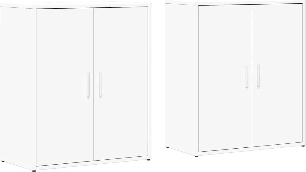 Příborníky 2 ks bílé 60 x 31 x 70 cm kompozitní dřevo 3276539