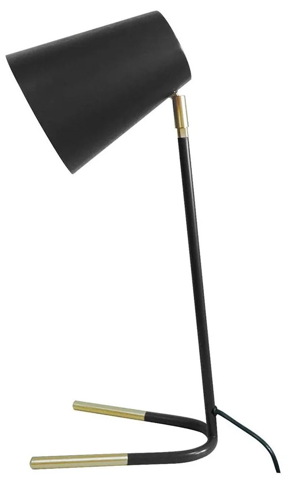 LEITMOTIV Stolní černo-zlatá lampa Noble 25 × 15,5 × 46 cm
