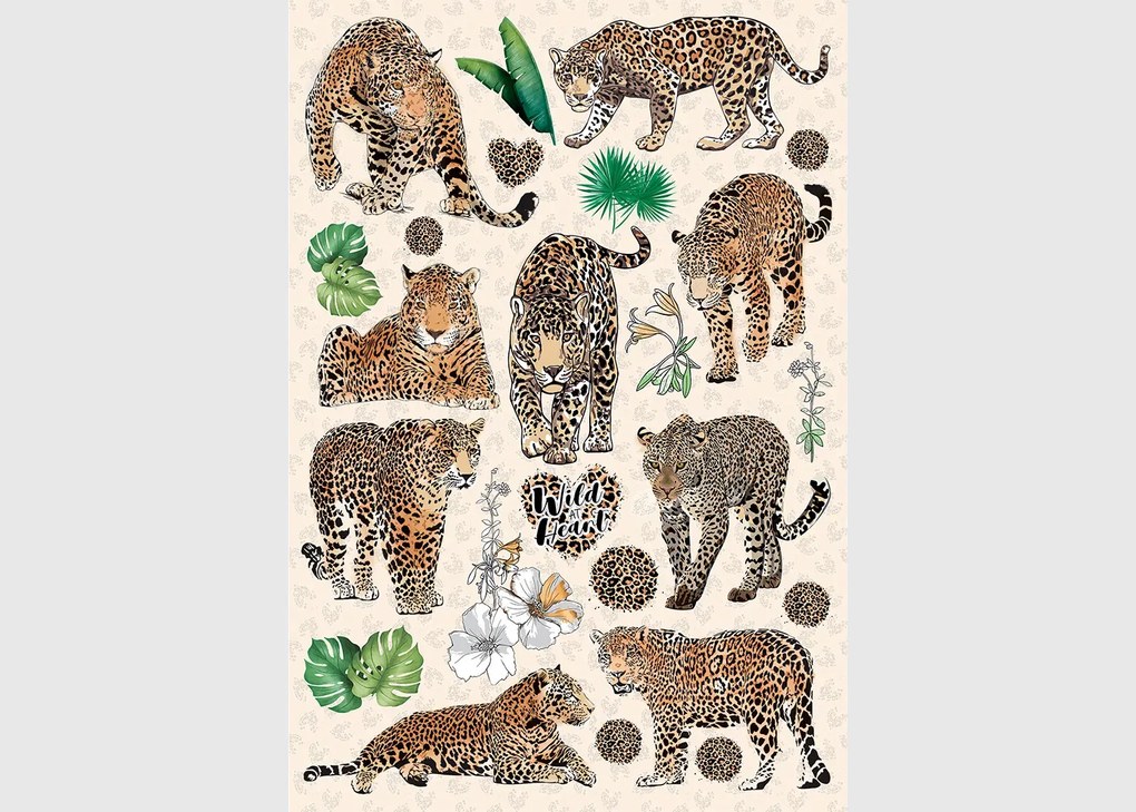 Samolepka na zeď Safari Leopardi | 42.5 x 65 cm | DSM3463