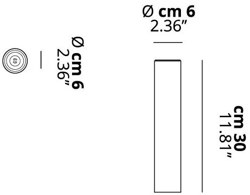 Lodes A-tube small, bílé stropní válcové svítidlo, 1x10W LED GU10, výška 30cm