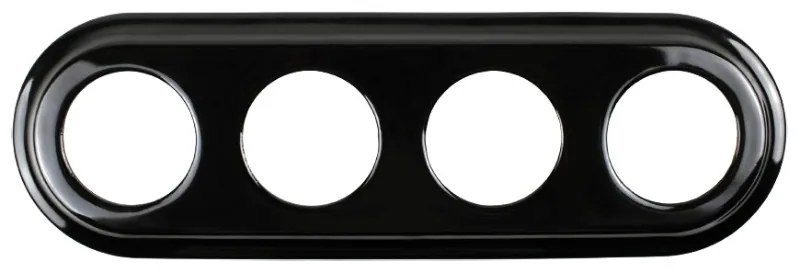 Elhard Velký kulatý keramický čtyřrámeček, černý KV3004B