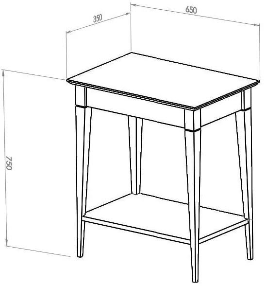 Bílý konzolový stolek Ragaba Mimo, šířka 65 cm