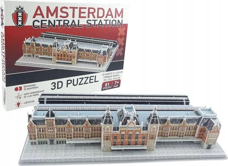 3d puzzle tiger 3d puzzle hlavní nádraží v amsterdamu 81 dílků