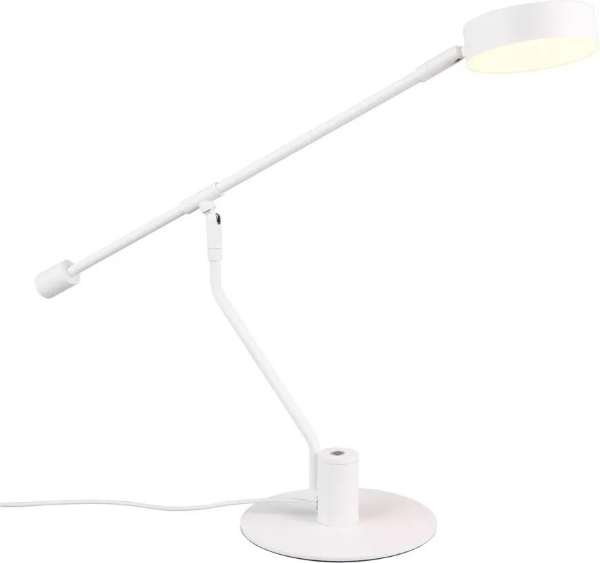 Matně bílá LED stolní lampa s ohybatelnou konstrukcí (výška 64 cm) Manduro – Trio
