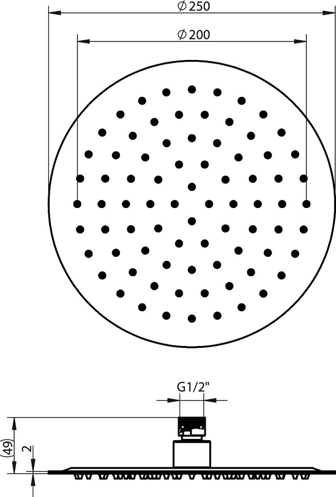 Sapho Rainfall hlavová sprcha průměr 250 mm nerez lesk RN574