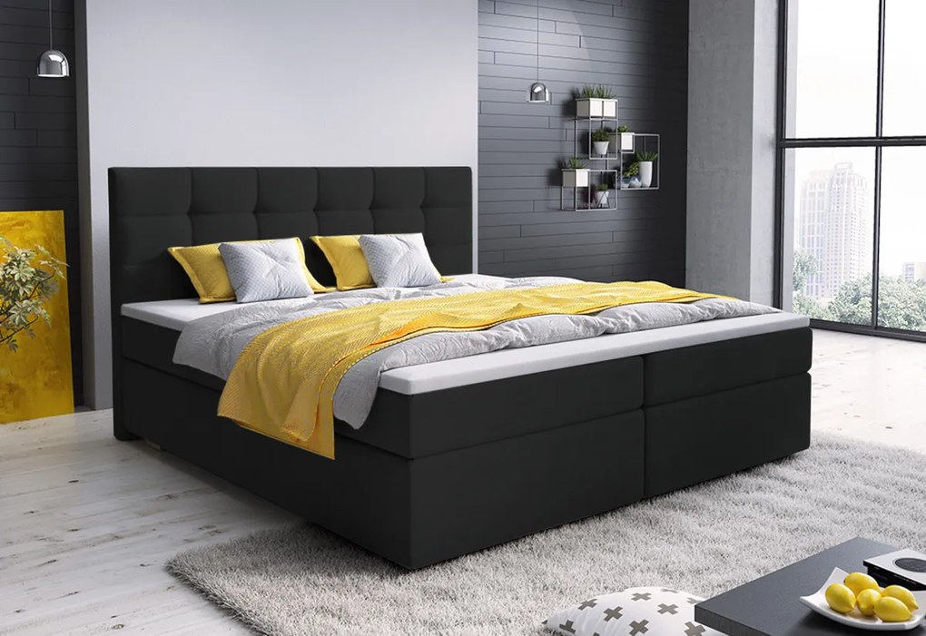 Čalouněná postel boxspring GLOS, 160x200, sawana 05 + topper