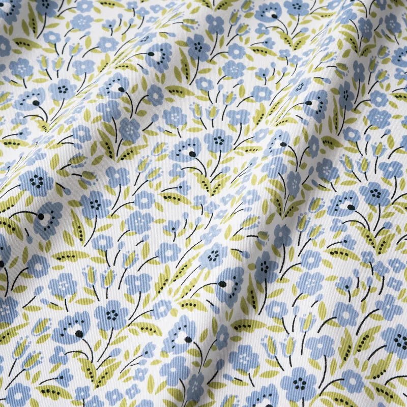 SCANquilt utěrka DEKORO kytičky modrozelená 50 x 70 cm