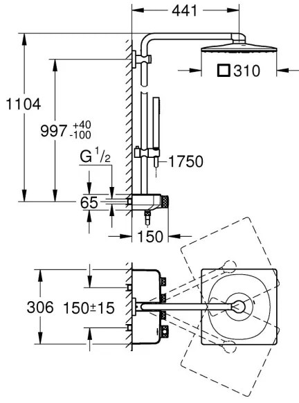 GROHE 26508000 - Sprchový systém EUPHORIA SMARTCONTROL 310 CUBE lesklý chrom