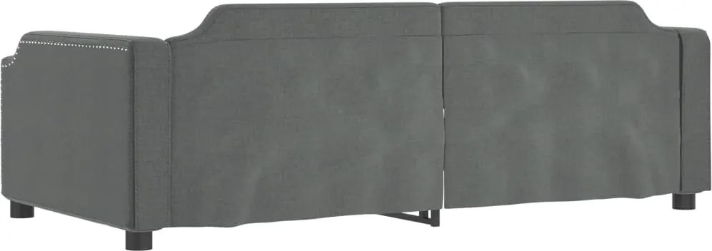 Válenda s přistýlkou a zásuvkami tmavě šedá 90 x 190 cm textil 3197681