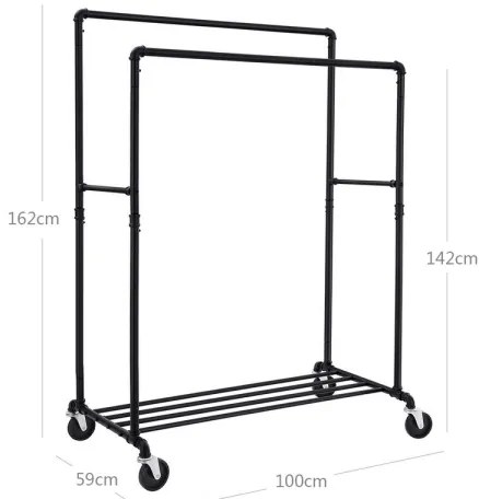 Mobilní stojanový věšák LINEA černá