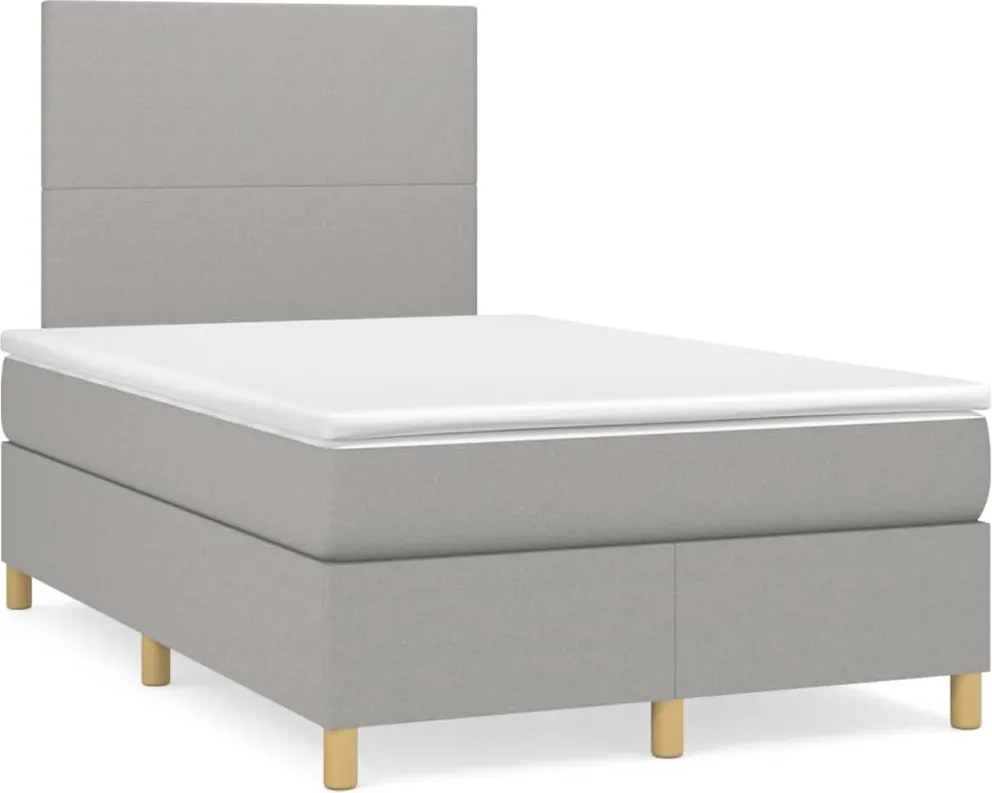 Box spring postel s matrací světle šedá 120 x 200 cm textil 3142161
