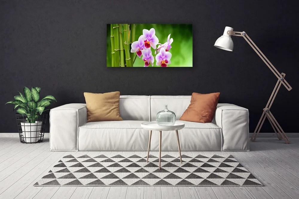 Obraz na plátně Bambus Orchidej Květiny Zen 100x50 cm