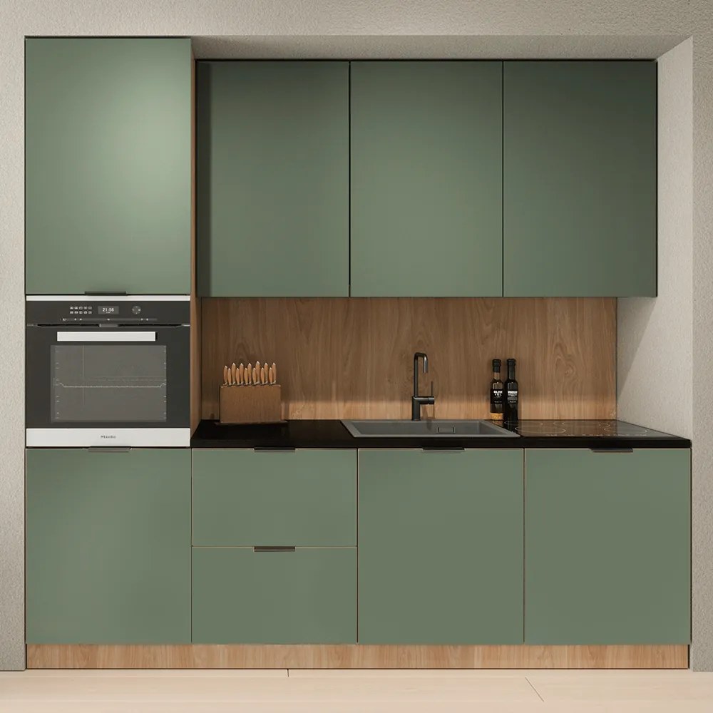 SORENTO pg | dolní skříňka D90N rohová | 90x90 cm | PRAVÁ | puccini/zelená