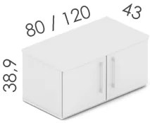 NABYTEK-DESIGNOVY.CZ - DE181 - Skříň kancelářská EPIC, 1 police, šířka 80/120 cm, výška 38,9cm, dub/černá