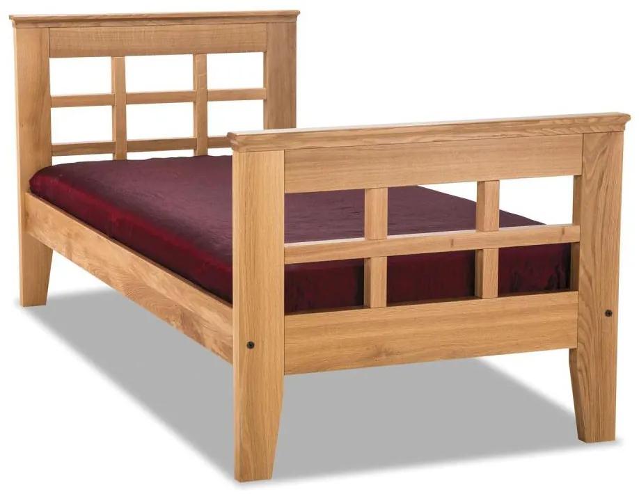 Krajča Jednolůžková postel z masivu Lea 100 x 220 cm Povrchová úprava: Bílá, Druh dřeva: Dub