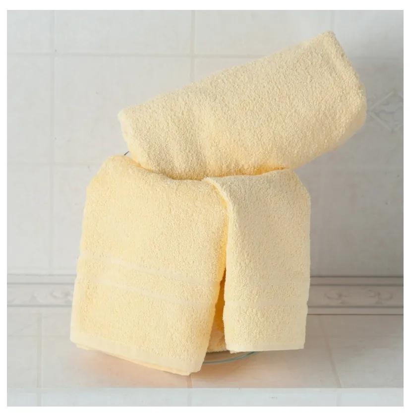 Veba ručník rujana pruh - světle žlutá 30x50