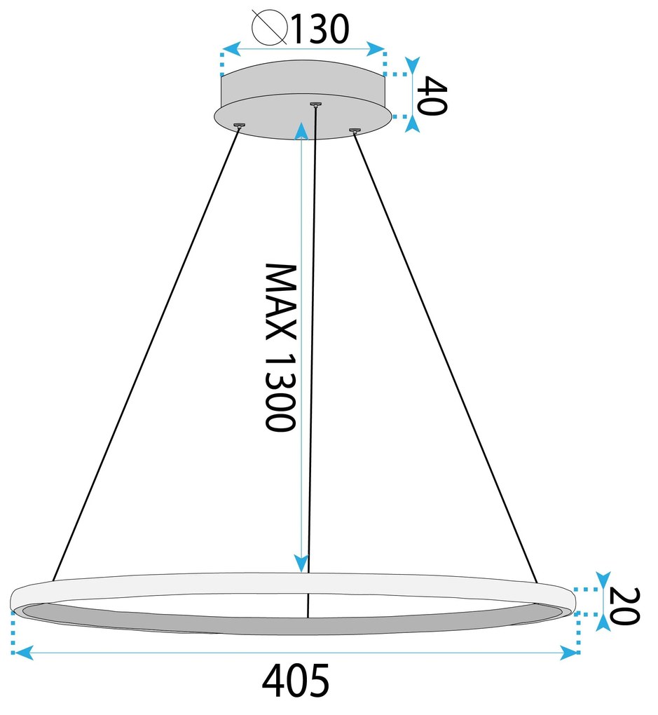 Toolight Závěsné LED osvětlení E5 LHJ011-CP 40cm černé