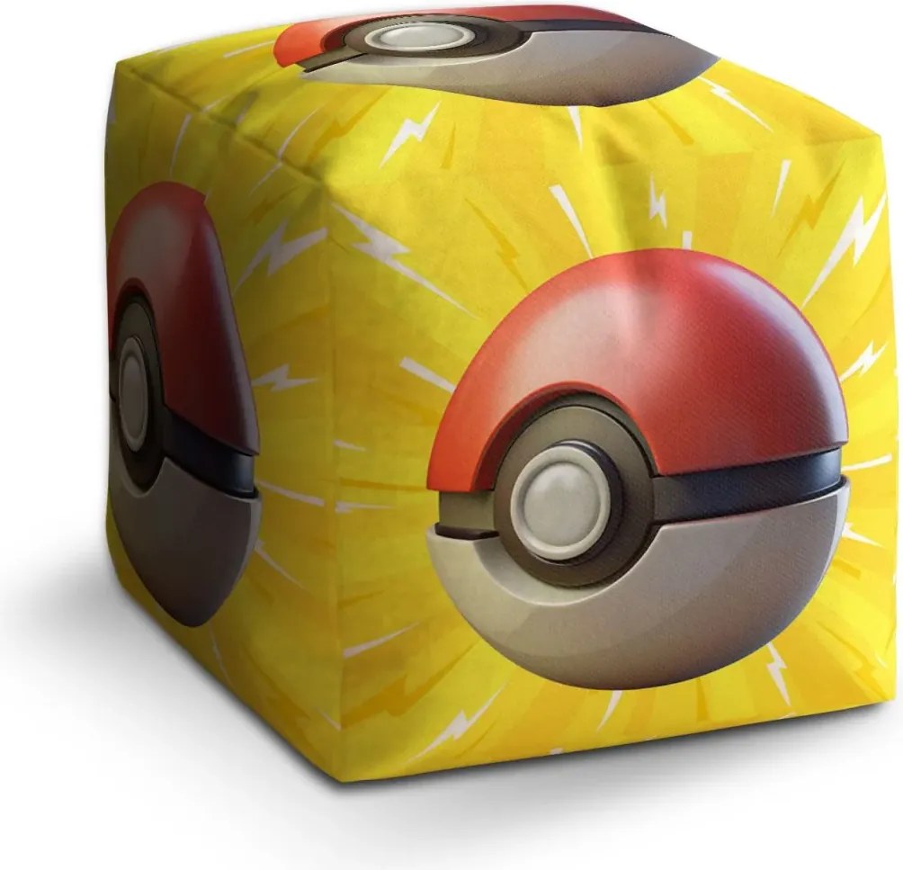Sablio Taburet Cube Pokemon ball Exploze - 50x50x50 cm