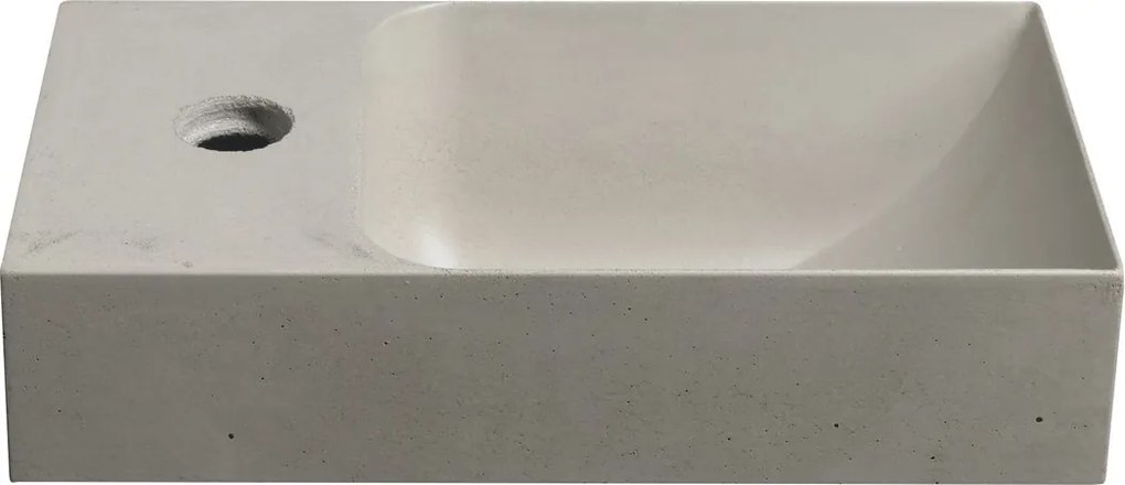 Sapho Sapho, PICCOLINO betonové umyvadlo 30,8x17cm, baterie vlevo, písková, PK30014