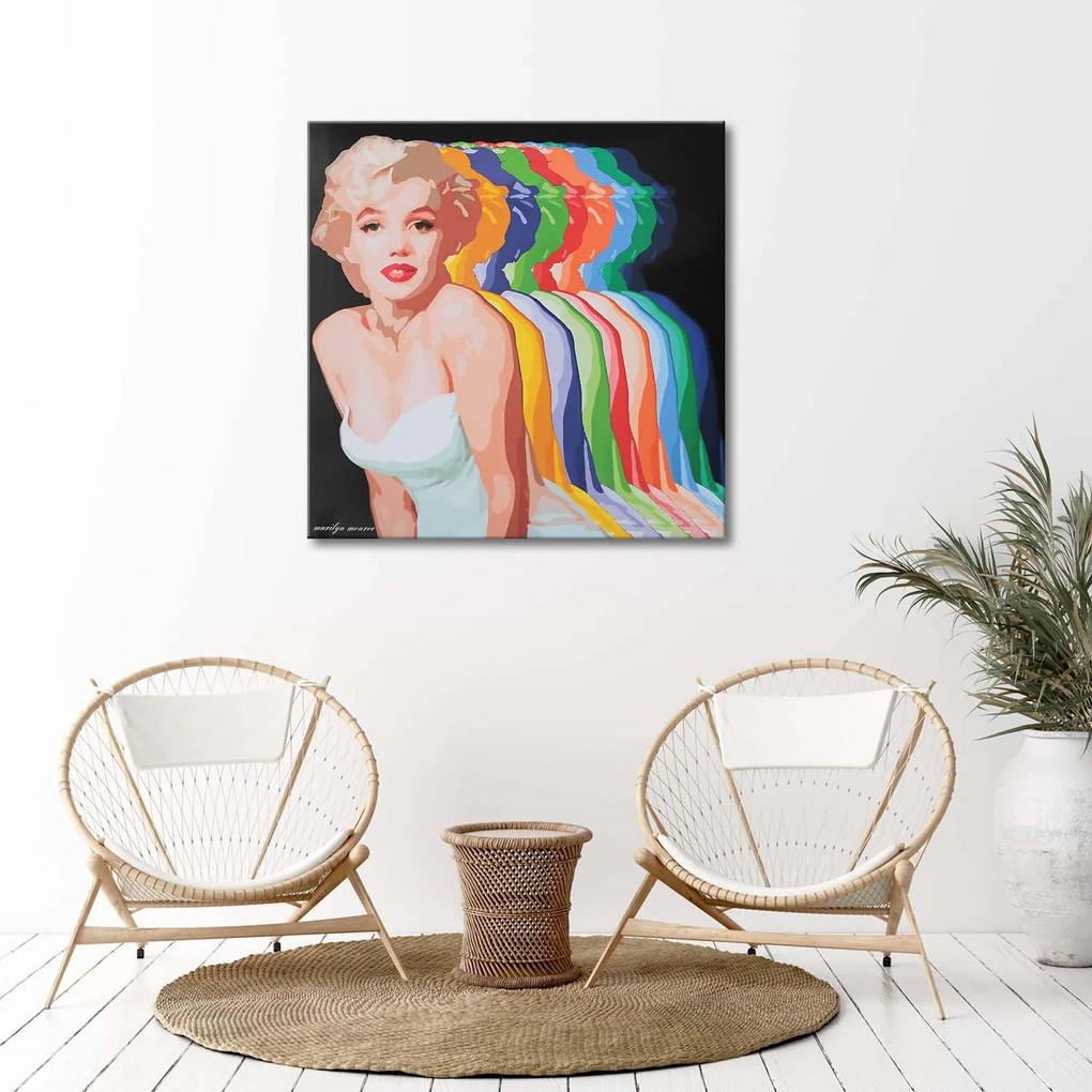 Gario Obraz na plátně Marilyn Monroe s barevnými stíny Rozměry: 30 x 30 cm