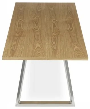 Jídelní stůl 160x90 dub kovové nohy broušený nerez HT-W1515 OAK