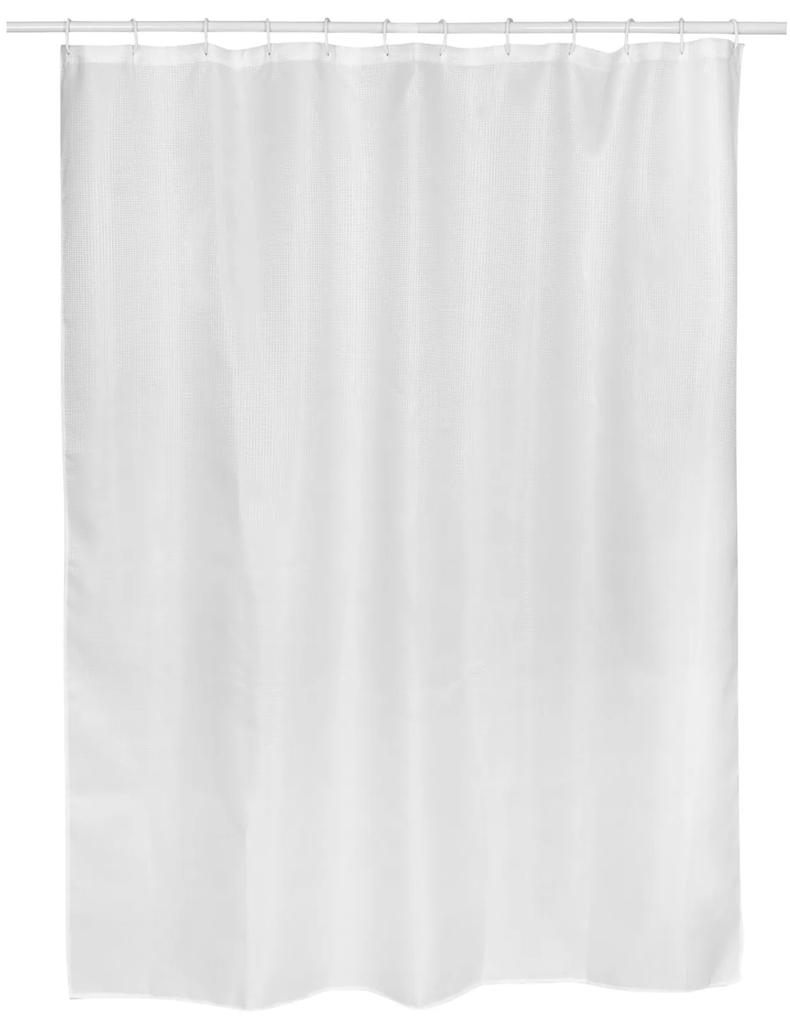 Erga RIST, sprchový závěs s háčky (12ks) 200x180 cm, bílá, ERG-08377