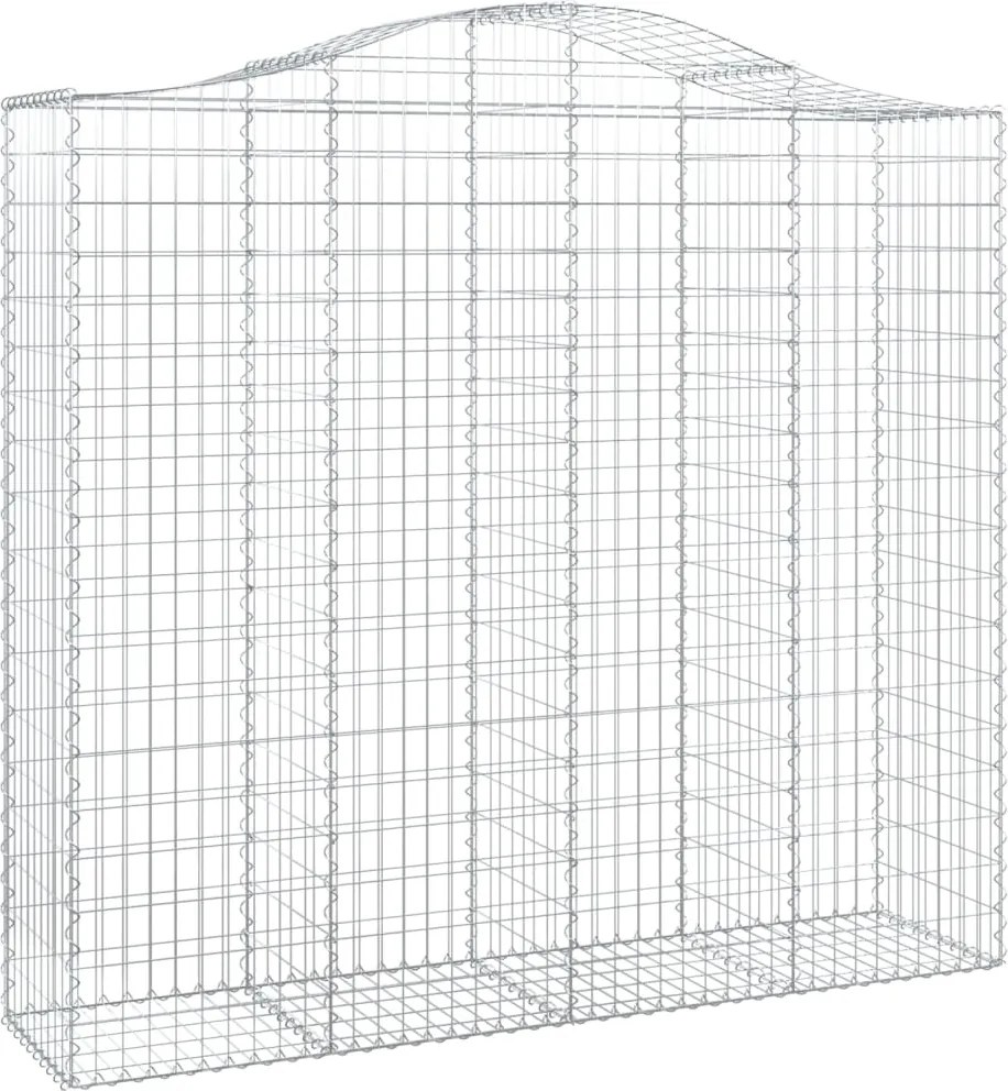 Klenutý gabionový koš 200 x 50 x 180/200 cm pozinkované železo 153399