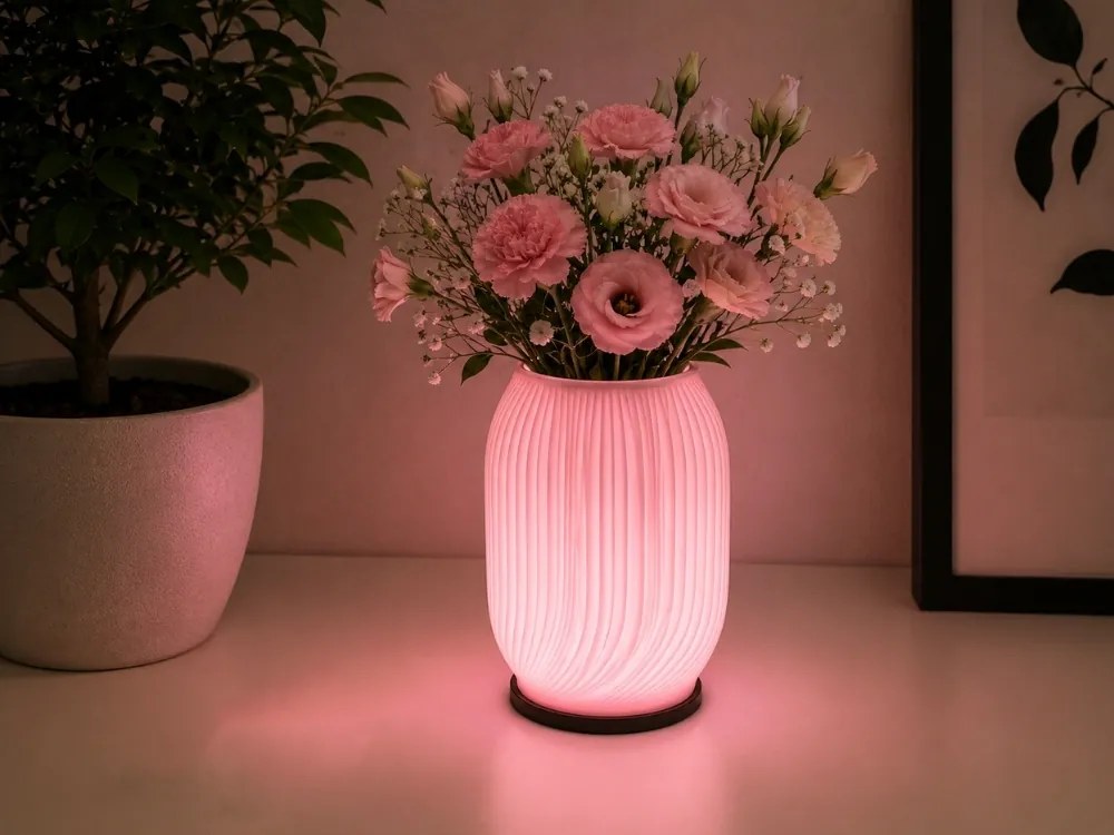Verk Group Stolní lampy s vázou na květiny, dekorativní 2 v 1, led rgb, s dálkovým ovládáním