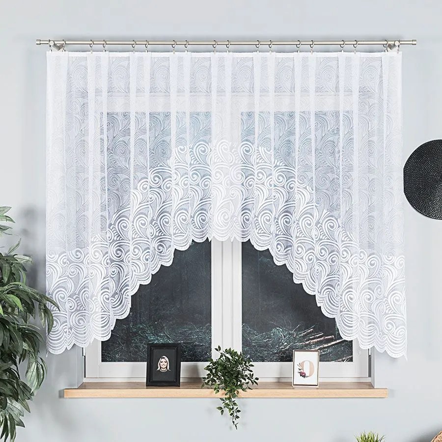 MARKIZETA KINGA Žakárový hotový závěs, šířka 300 x výška 140 cm, barva 001 bílá 023391/FBL/001/300140/1