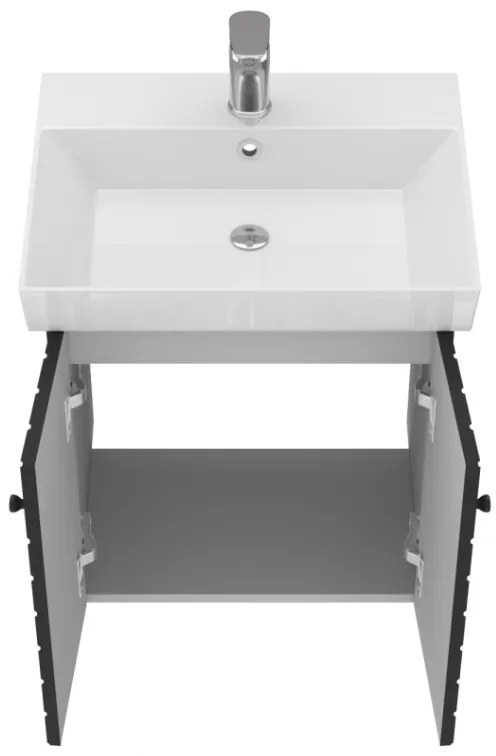 Kingsbath / Lavedo Tessera Black 60 koupelnová skříňka s umyvadlem