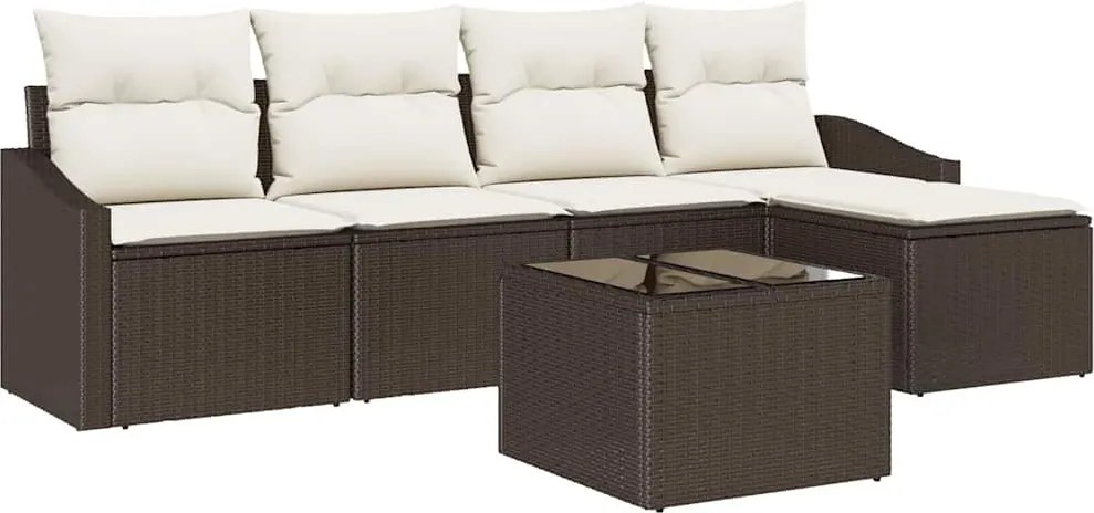 Set pohovek 6 ks Hnědá polyratan 3346688
