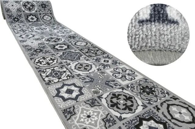 Protiskluzový běhoun Patchwork - šedý