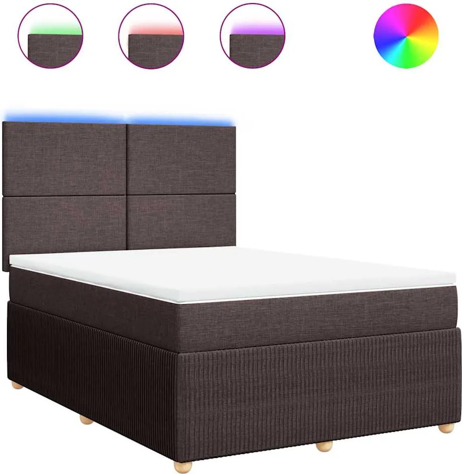 Box spring postel s matrací tmavě hnědá 140x190 cm textil 3294347