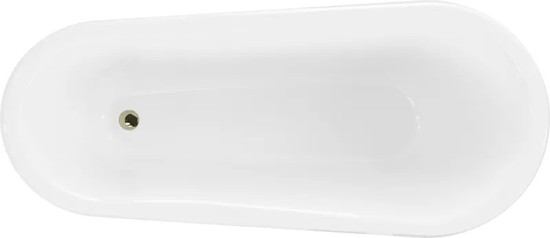 Mexen Retro, volně stojící vana 170 x 75 cm, bílá-černá, zlaté nohy, 53251707575-50