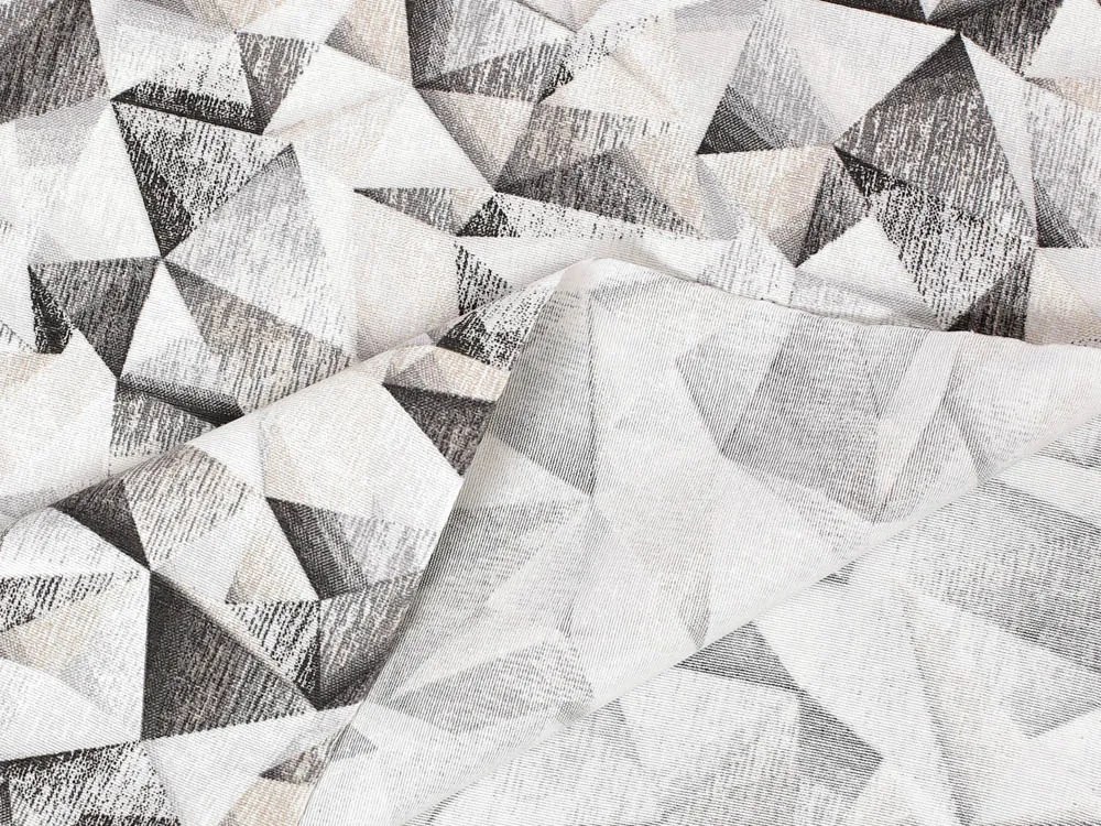 Biante Dekorační čtvercový ubrus Porto PRT-008 Šedo-béžové krystaly 100x100 cm