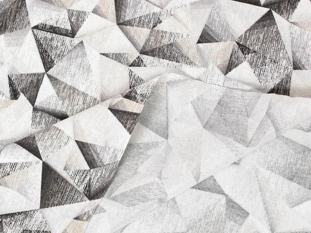 Biante Dekorační čtvercový ubrus Porto PRT-008 Šedo-béžové krystaly 110x110 cm