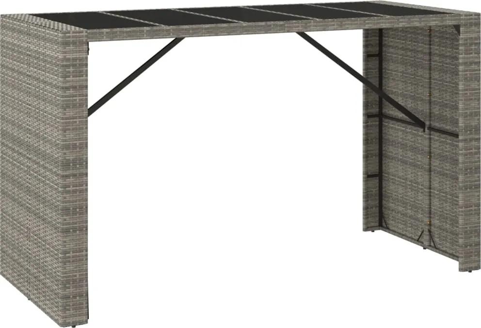 vidaXL Barový stůl se skleněnou deskou 185x80x110 cm polyratan [362601] Barva: Černá