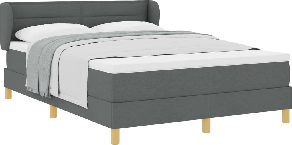 Postel s boxspringem s matrací Tmavě šedá 140 x 200 cm textil 3340151