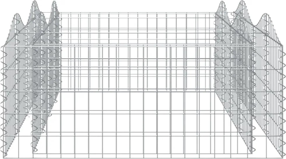 Klenutý gabion vyvýšený záhon 200x100x50 cm pozinkované železo 153550