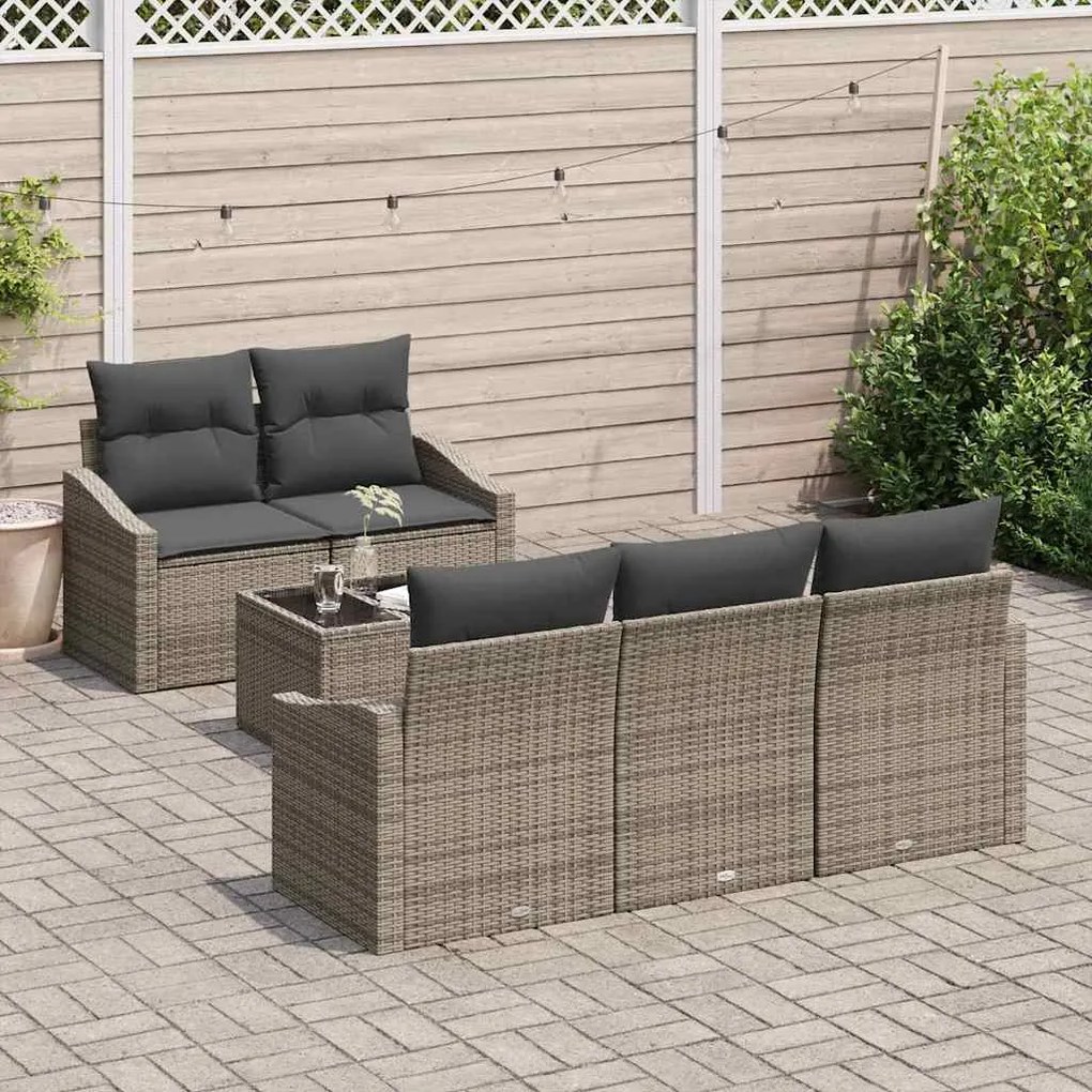 Set pohovek 6 ks Šedá polyratan 3346599