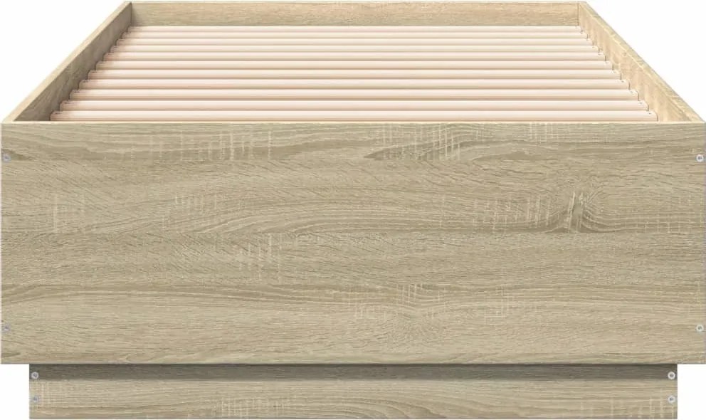 Rám postele s LED osvětlením dub sonoma 100 x 200 cm kompozit 3209627