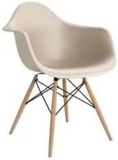 Designová židle DAW, béžová (Buk)