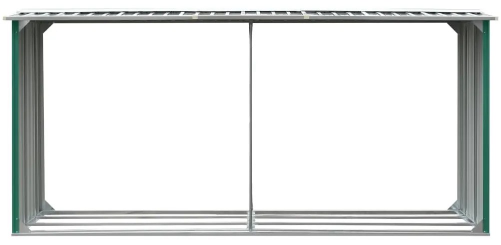 vidaXL Zahradní kůlna na dříví pozinkovaná ocel 330x92x153 cm zelená