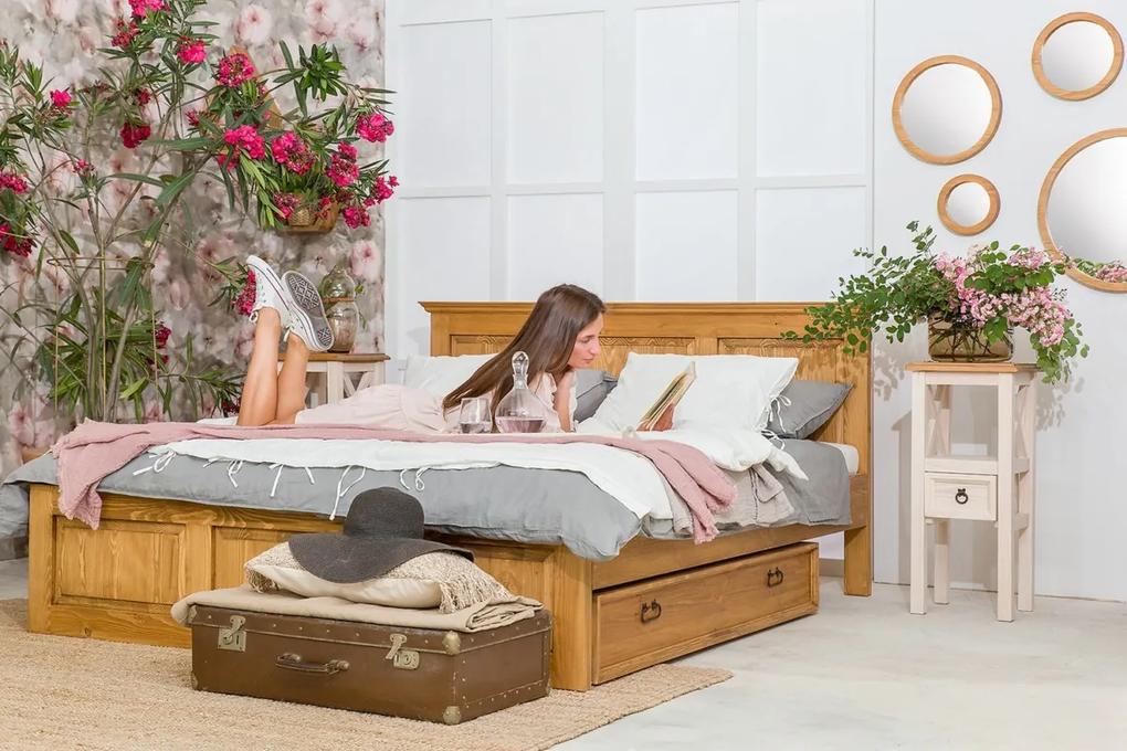 ARTEN Rustikální manželská postel POPRAD ACC03 - borovice Rozměry: 160x200 cm
