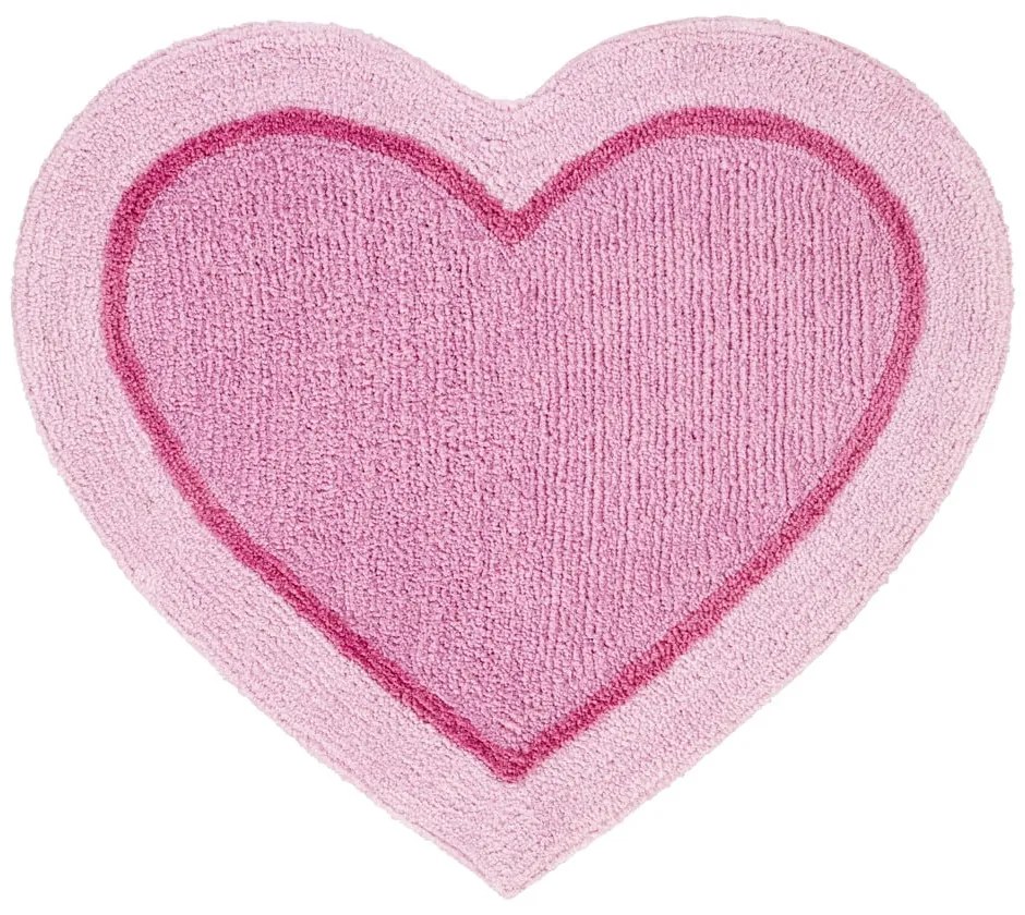 Růžový dětský koberec ve tvaru srdce Catherine Lansfield, 50 x 80 cm