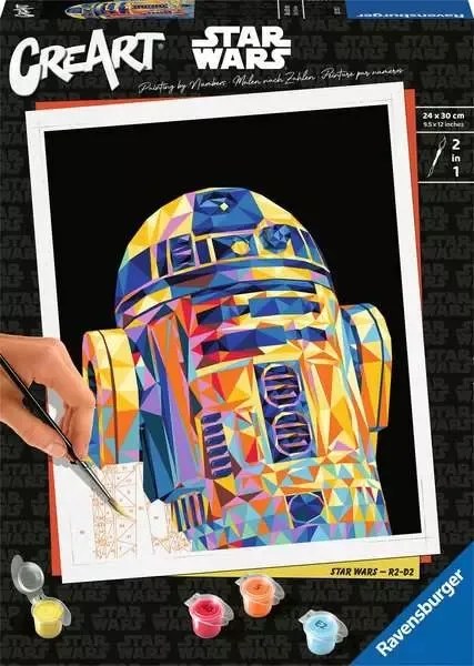 Malování podle čísel ravensburger 237302 creart star wars: r2-d2