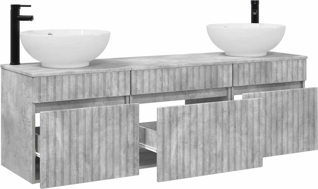Sada koupelnových skříněk 3 ks Betonově šedá 3405760